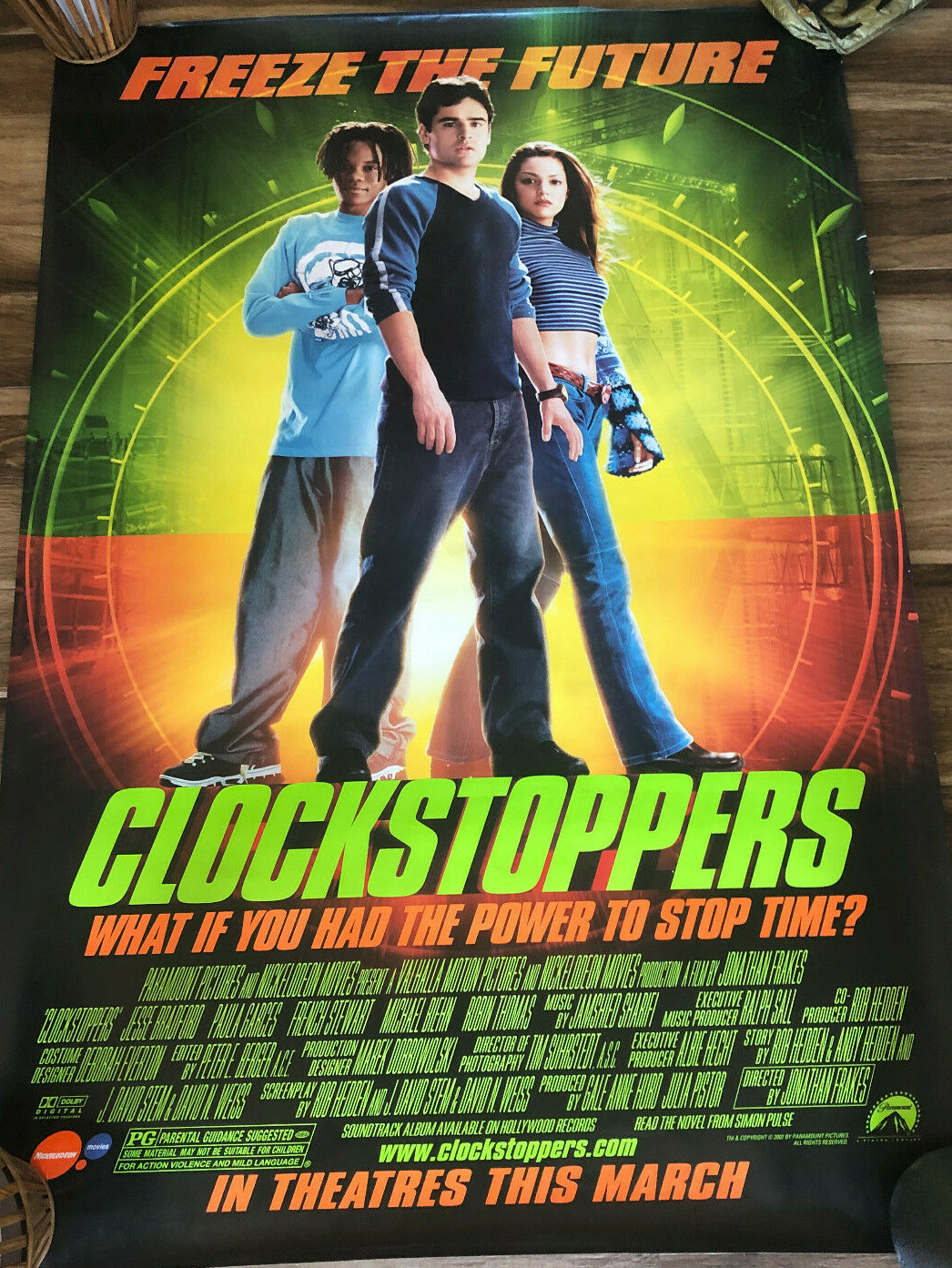 OFFICIAL MOVIE POSTER 69 X 47 2002 Paramount Pictures CLOCKSTOPPERS ...