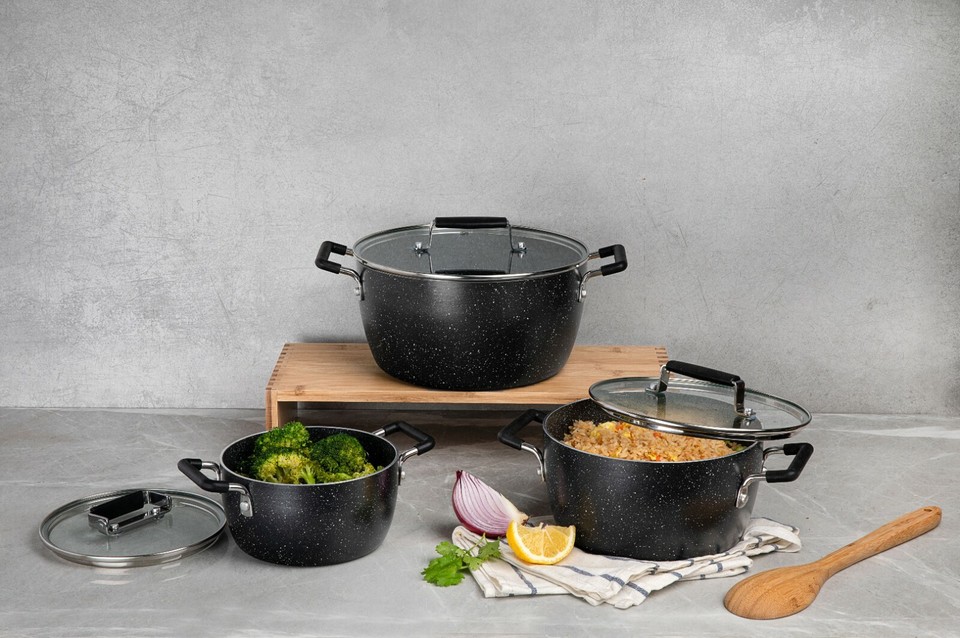 Granitestone 6 Piece Ultra Nonstick Space Saving Nesting Pots with ...