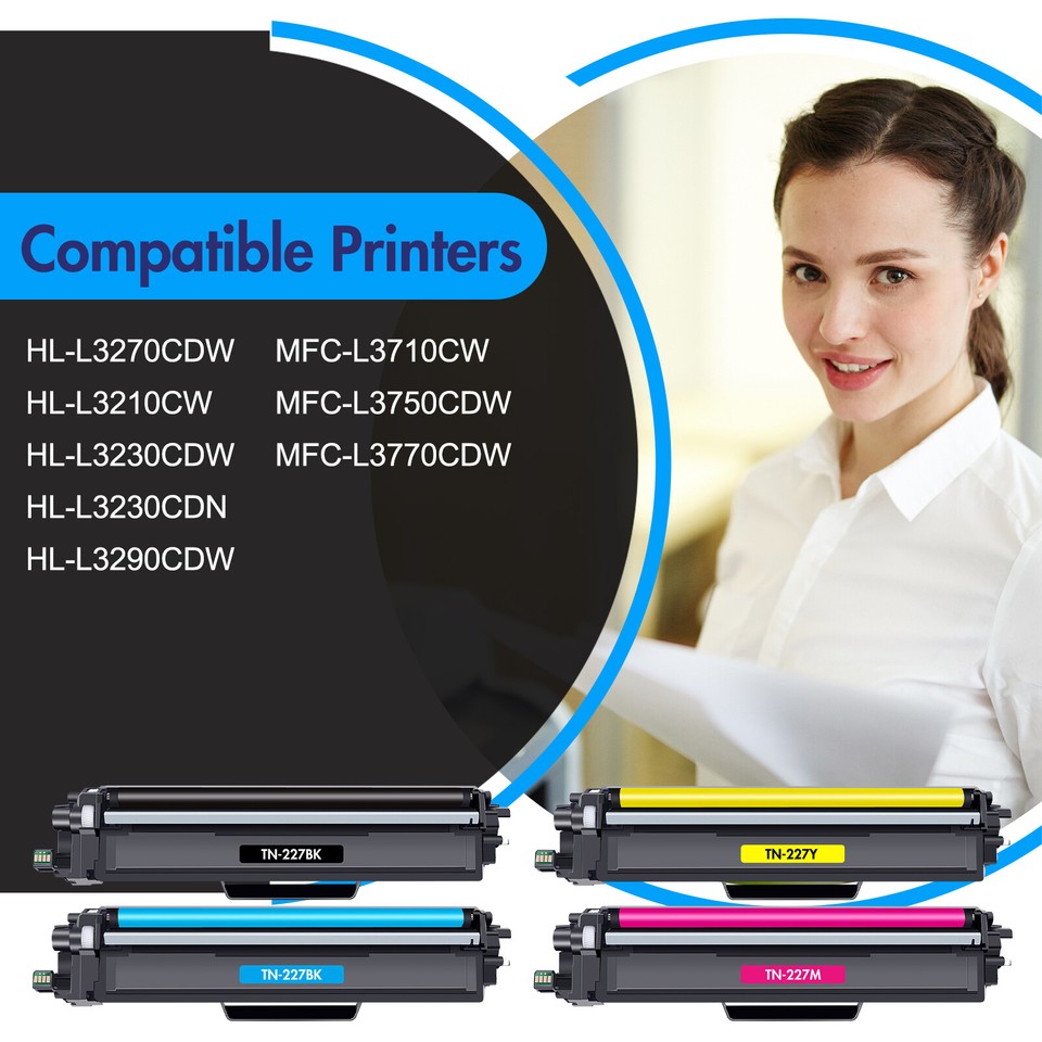 2Pack TN227 Toner Compatible With Brother TN223 HL-L3270CDW L3290CDW ...