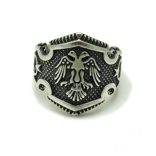 Sterling Silver Men's Ring Double Headed Eagle Solid Hallmarked 925 ...