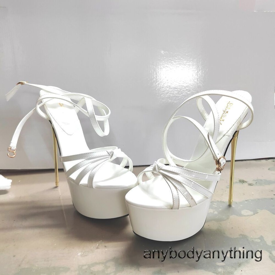 Sexy 22CM Super High Heels Sandals Womens Buckle Heel Platform Dress ...