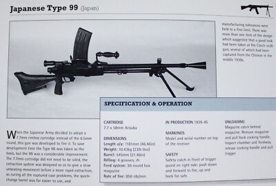 Type 99 Machine Gun Picture Out of Print Spec Sheet Article Decor | eBay