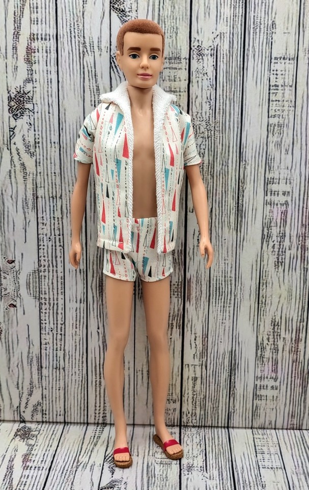 VINTAGE KEN DOLL 1960's CUSTOM RE FLOCKED IN BROWNETTE - RETRO ...