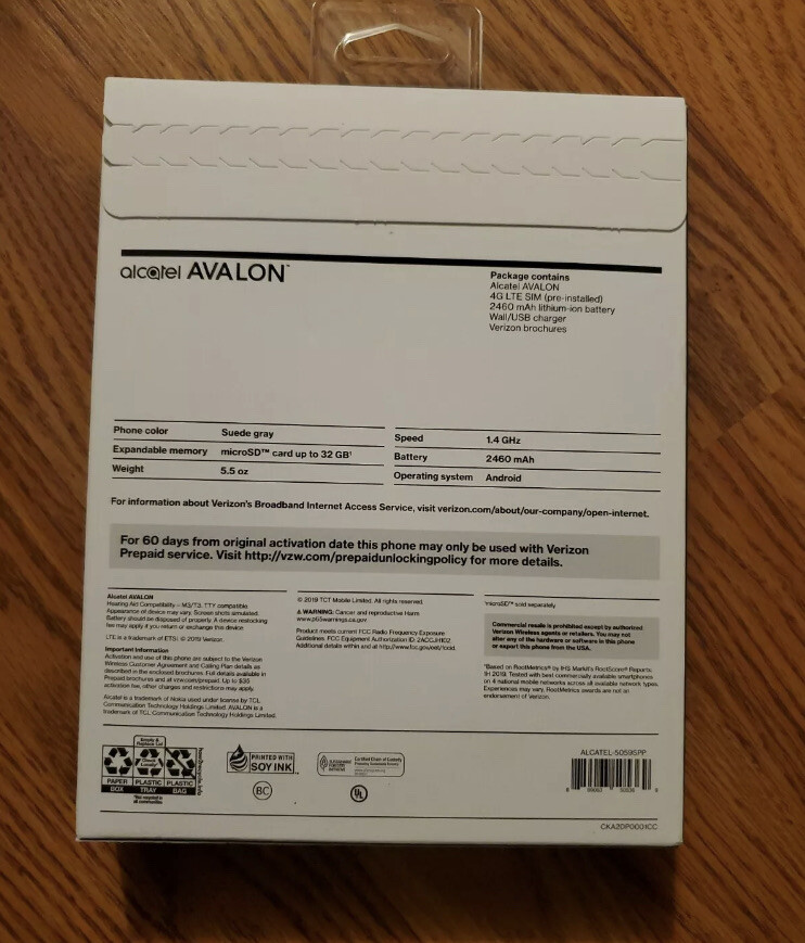 Verizon Prepaid Alcatel Avalon 16GB Suede Gray Smartphone Model#5059SPP ...