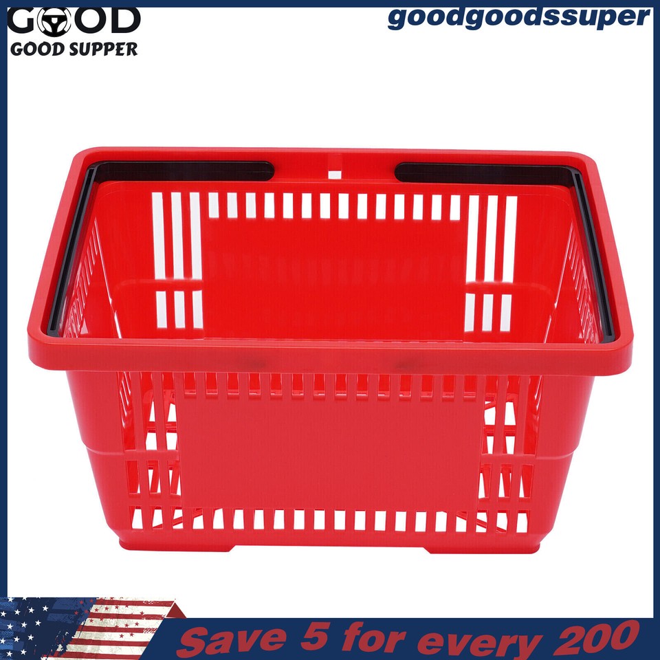12 Handle Shopping Basket,Handheld Retail Store Shopping Baskets 18L/4 ...