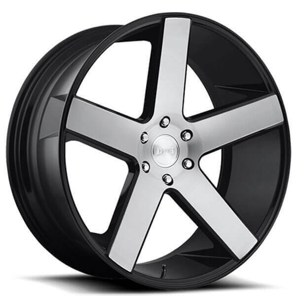 (4) 24" Dub Wheels Baller S217 Gloss Black with Brushed Face Rims(B45 ...