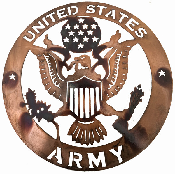 United States Army Emblem Metal Sign Infused With Real Copper Finish ...