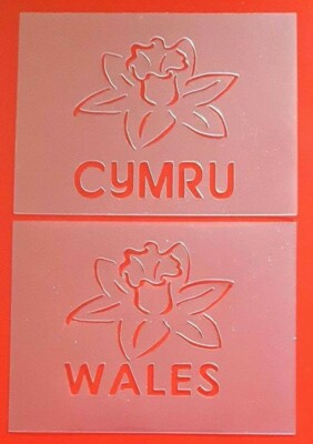 2 x daffodil face painting stencil Cymru Wales reusable rugby welsh ...