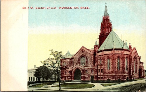 Main St Baptist Church Worcester MA Unposted Postcard C92 | eBay