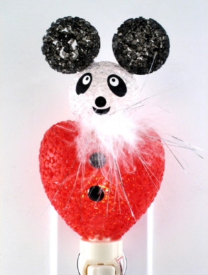 Cute Panda Red heart wall plug-in night light home decor' gifts | eBay