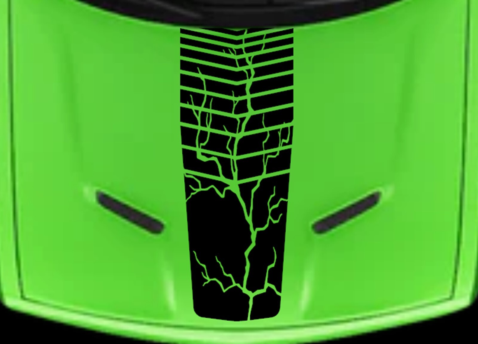 NEW 16" Hood Stripped Lightning RACING STRIPES vinyl Decal (Fits ...