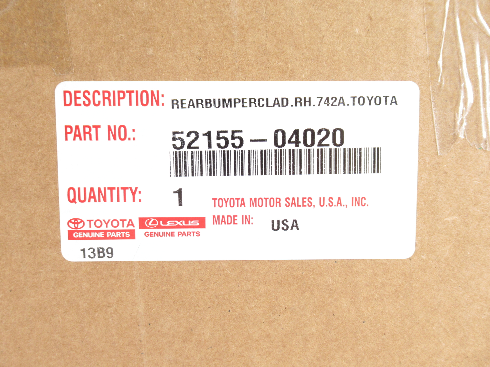 Genuine OEM Toyota 52155-04020 Rear Bumper Passenger End Cap Cover 16 ...