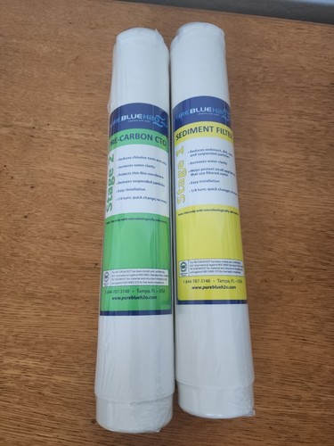 NEW Pure Blue H20 Water Filter Stage 1 Sediment & Stage 2 Pre-Carbon | eBay