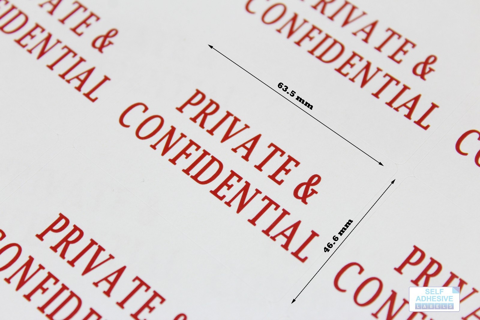 "Private & Confidential" labels /stickers, red text 63.5mm x 46.6mm 18 ...
