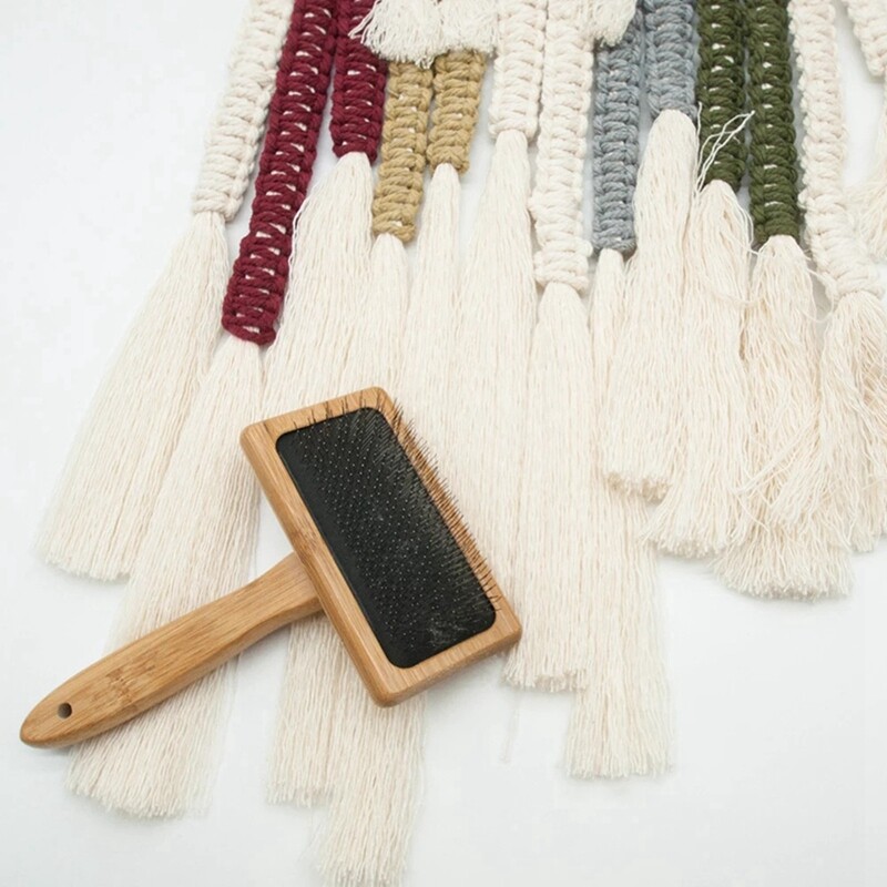 Rug Brush Macrame Carpet Tapestry Weaving Cotton Rope Weaving Comb P ...