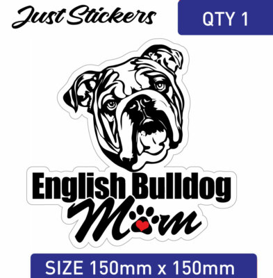 ENGLISH BULLDOG ON BOARD Car sticker bumper sticker , skate , sticker ...