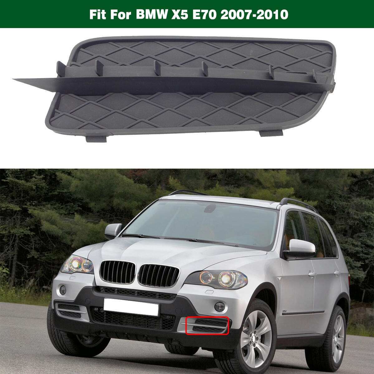 Left Side Front Bumper Lower Grill Cover 51117159593 for BMW X5 E70 ...