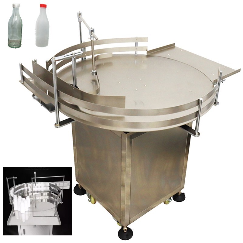 39.4" Bottle Automatic Unscrambler Bottle Accumulation Turntable Speed ...
