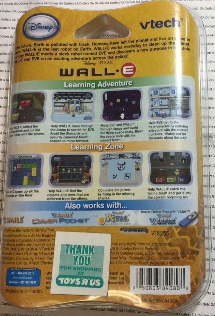 V.Smile Wall-E Vtech V.Smile 2008 MOTION Active Learning Disney Pixar ...