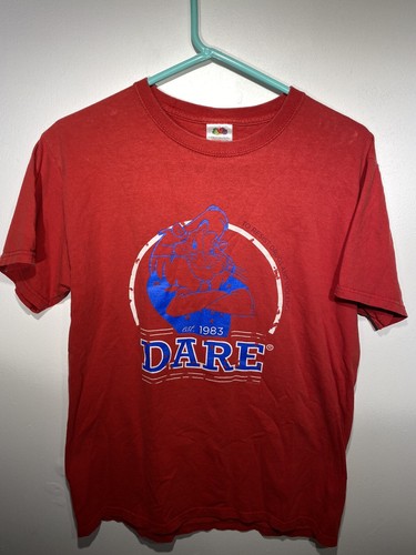 Vintage DARE Daren The Lion Drugs And Violence Red D.A.R.E.T-Shirt Sz ...