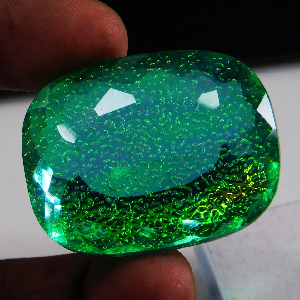 Natural 128.20 Ct Australian Monarch Fire Opal Cushion Cut Certified ...