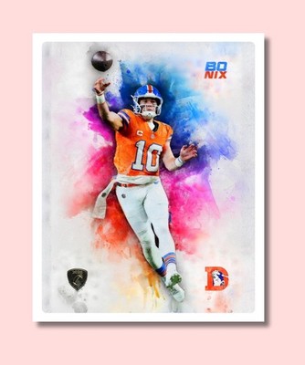 Bo Nix Denver Broncos CB 8x10 Art Photo Print John Rudolph Signed | eBay UK