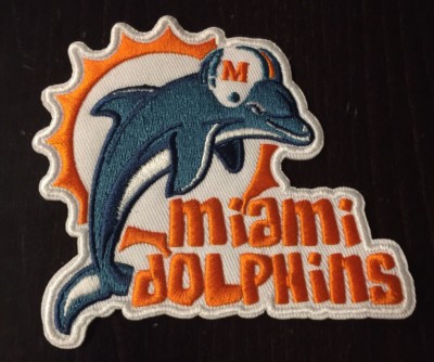 Miami Dolphins Vintage/ Retro Embroidered Iron On Patch 4"x 3 1/2 ...
