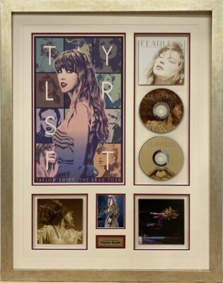 TAYLOR SWIFT Signed CD Fearless + Poster Photo Collage FRAMED COA | eBay