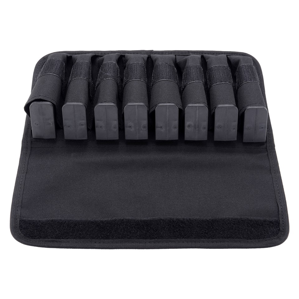 Black Molle 8 Mag Pouch with Cover Pistol Magazine Storage Pouch with ...