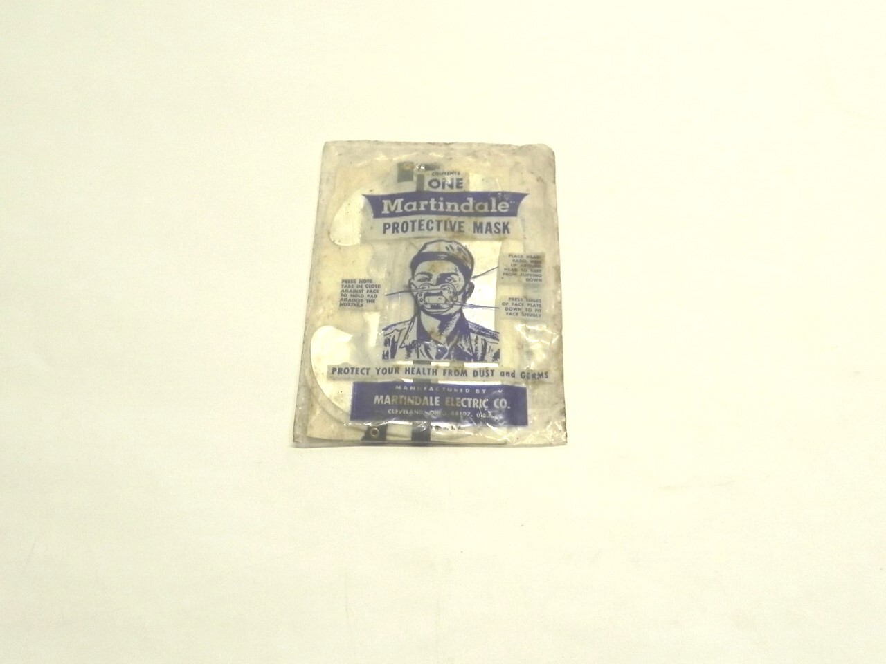 VINTAGE 1960'S MARTINDALE ELECTRIC CO. PROTECTIVE MASK FACE COVER ...