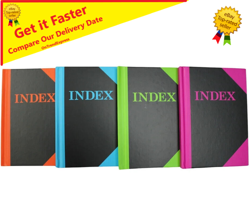 Cumberland A6 A-Z Index Notebook Book Bright Assorted Hard Cover 100P ...