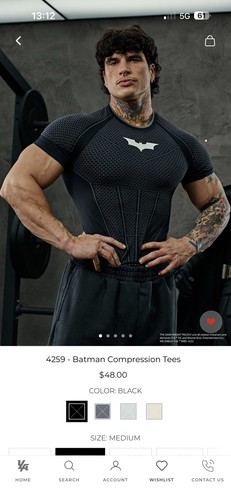 Young La Batman Compression Short Sleeved Black Shirt Medium RETAIL OUT ...
