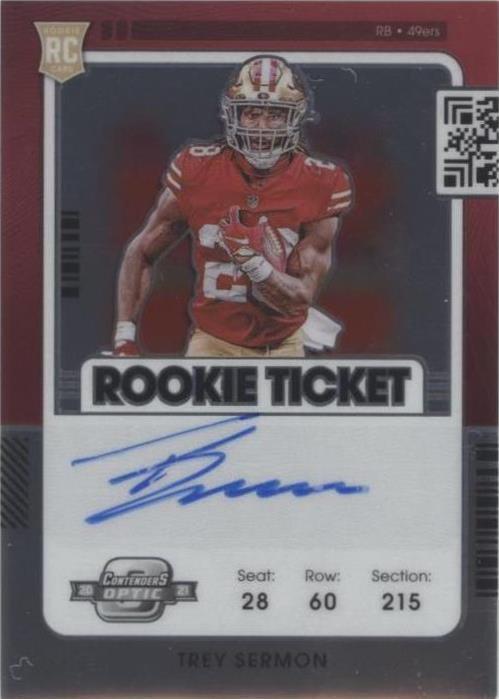 2021 Panini Contenders Optic - Rookie Ticket RPS Autographs Trey Sermon ...