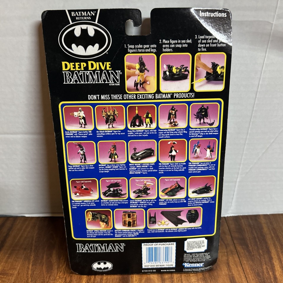 Batman Returns Kenner Deep Dive Batman w/ Torpedo Launching Scuba Gear ...
