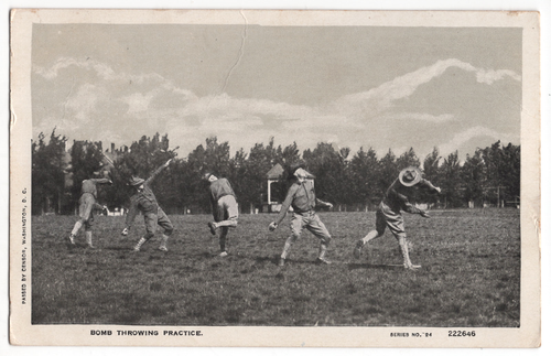 BOMB THROWING PRACTICE - WWI US Soldiers - Postcard by Sackett ...