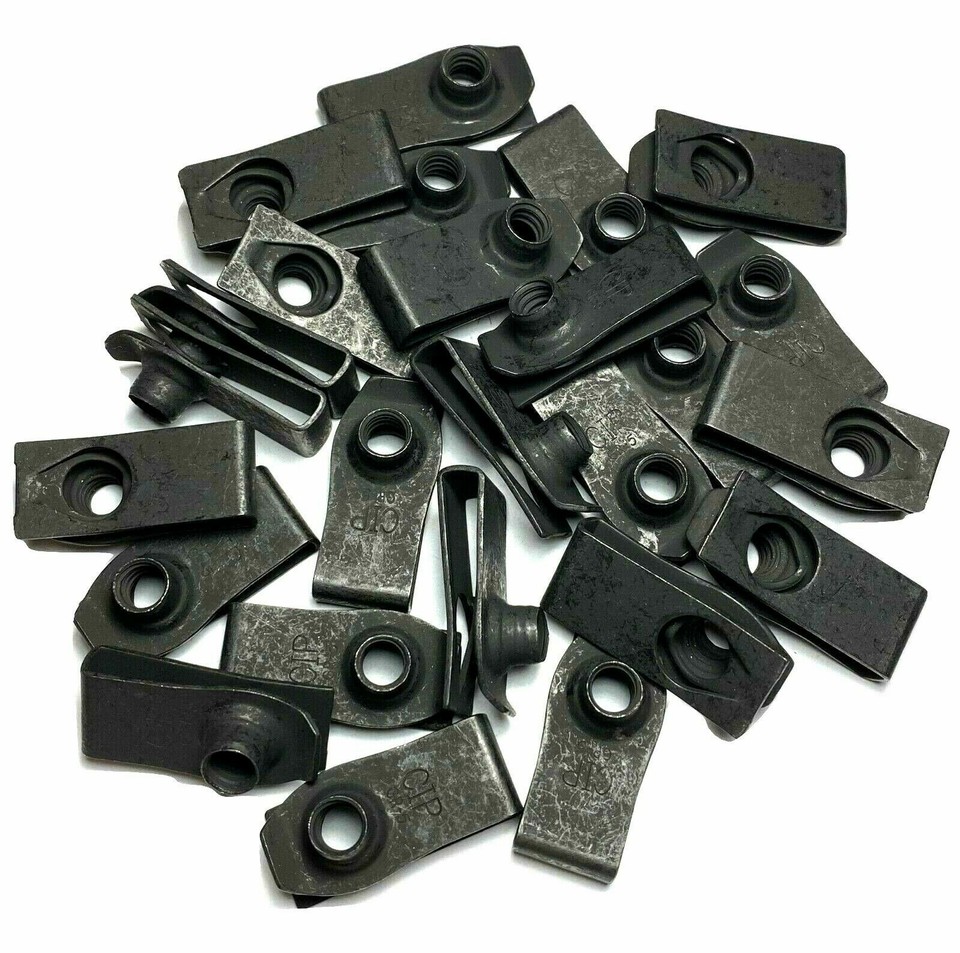1/4 Body Bolts & U-Nut Clips For Ford (25 Bolts/25 Clips) #1604 (78-864 ...