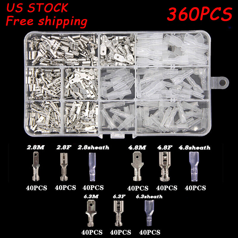 Silver Assortment Terminals Electrical Wire Crimp Connectors Male ...