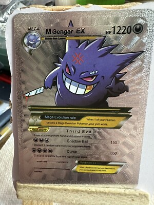 M Gengar EX HP 1220 Mega Evolution Silver Foil FAN ART Display Card ...