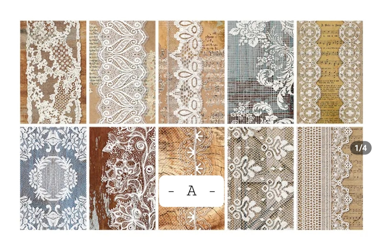 Retro Vintage Lace White Napkin Ornaments Craft Paper Set scrapbooking ...