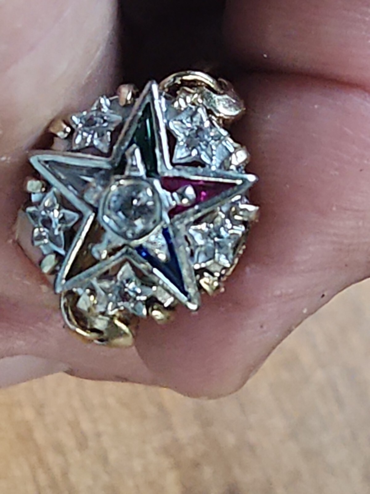 Seraphim 10k solid gold five pointed star natural dia… - Gem