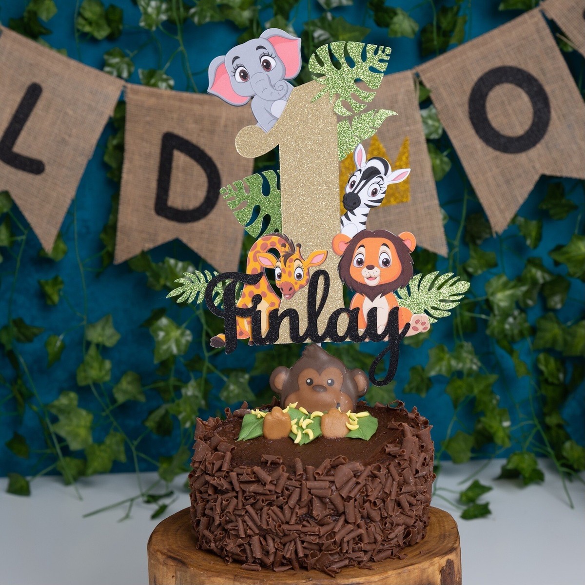 Safari Jungle Themed Animal Cake Toppers