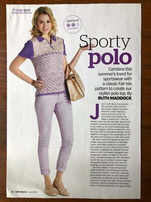 Ruth Maddock knitting pattern ladies DK fair isle pattern short sleeve ...