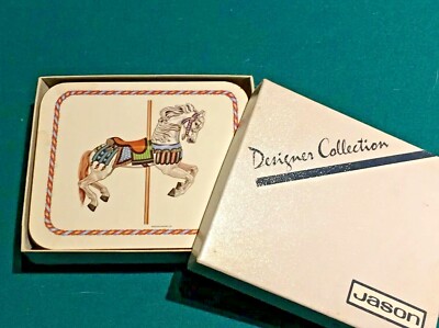 Set Of (6) Coasters each with a different Carousel Horse/ New Zealand ...