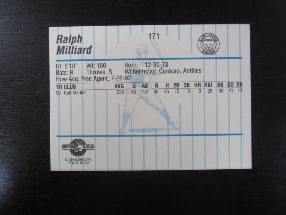 1994 Pro Cards # 171 Ralph Milliard Autograph Signed Auto Card (M2 ...