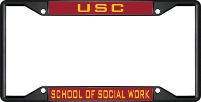 USC SOCIAL WORK Black License Plate Frame | eBay