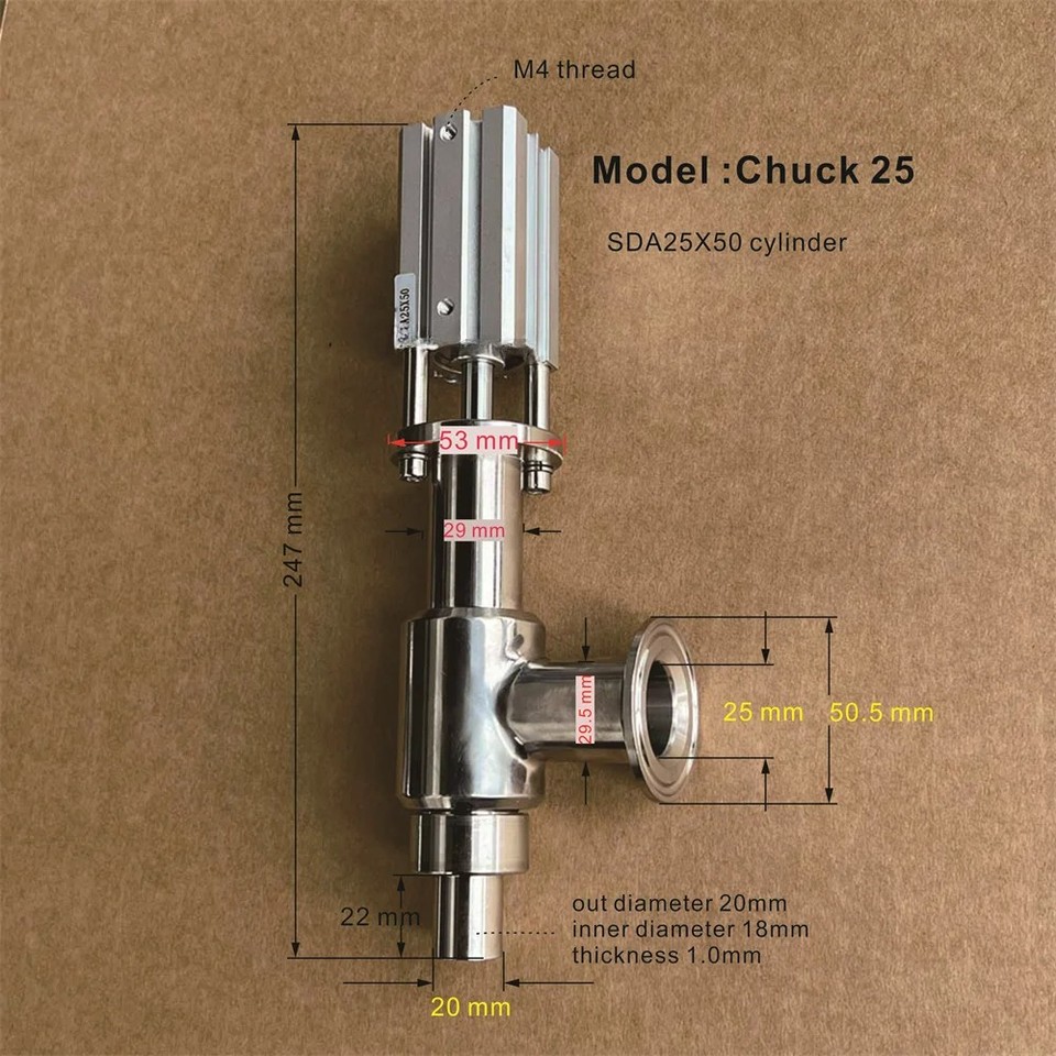 Chuck25 SUS304 Paste Filling Machine Discharge Nozzle/Customized ...