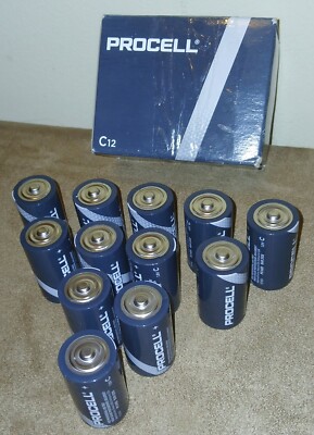 One Box Duracell Procell C12 Batteries, 12 Batteries 1.5v Size C- EXP ...