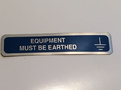 EQUIPMENT MUST BE EARTHED, SELF ADHESIVE MILITARY WARNING EQUIPMENT ...