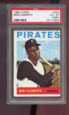 1964 Topps #440 Roberto Clemente Bob Pirates PSA 4 (MK) Graded Baseball ...