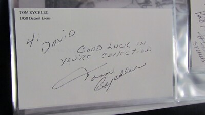 Tom Rychlec signed Index Card | eBay